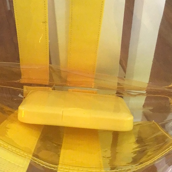 Bags | New Cute Yellow See Through Plastic Bag With Plastic Pouch ...